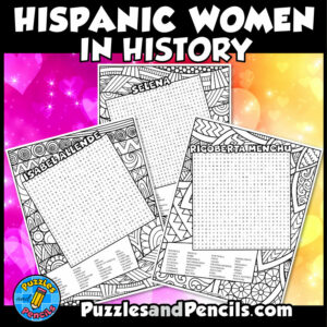 Hispanic Women in History Word Search Puzzle BUNDLE | 10 Wordsearch ...
