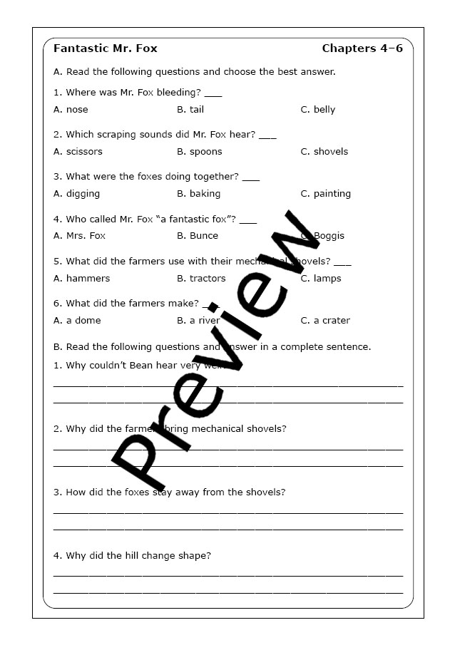 Roald Dahl "Fantastic Mr. Fox" worksheets | Made By Teachers