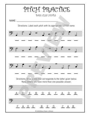 PITCH WORKSHEETS for Middle School General Music | Made By Teachers