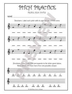PITCH WORKSHEETS for Middle School General Music | Made By Teachers