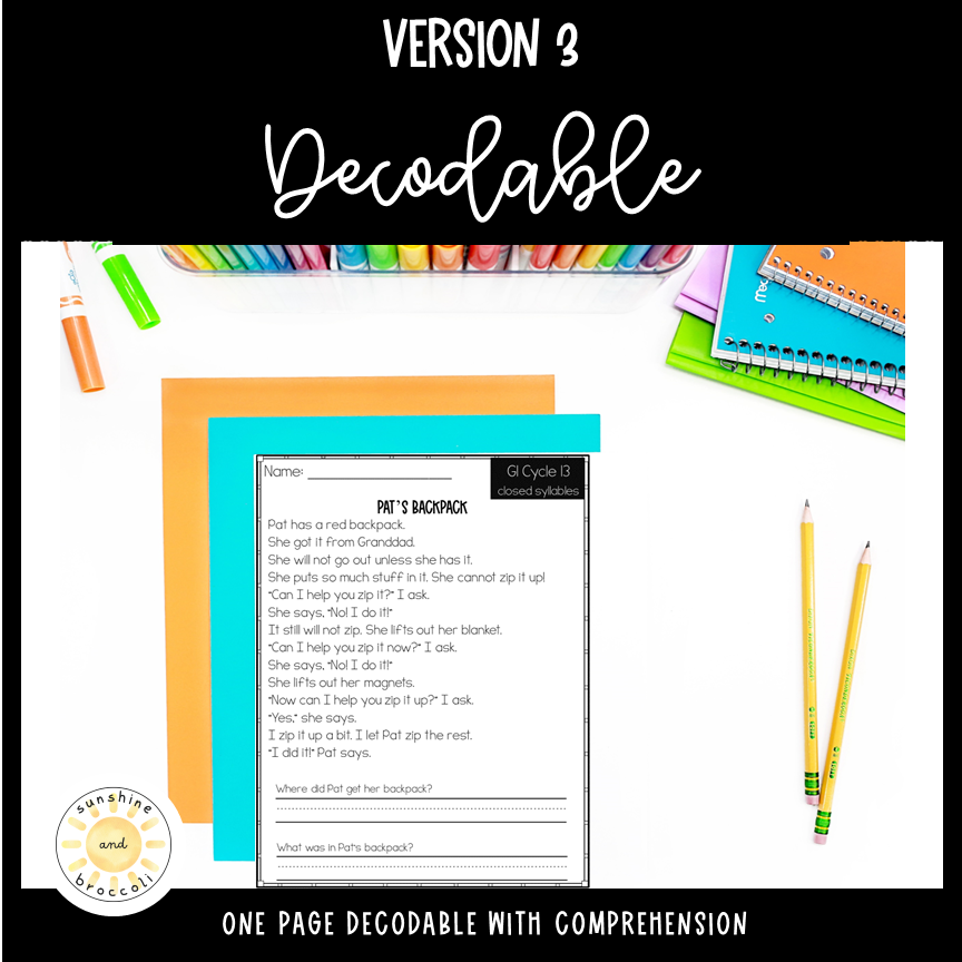 Skills Block Decodables | First Grade | One Page Passages | Made By ...