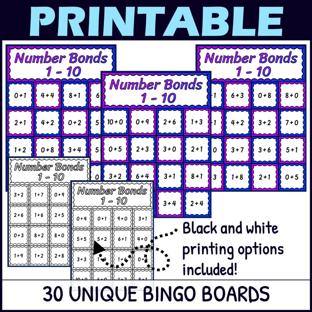Number Bonds Activity | Bingo Game | Numbers 1-10 | Made By Teachers