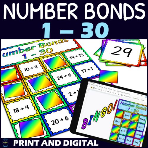 Number Bonds Activity | Bingo Game | Numbers 1-30 | Made By Teachers