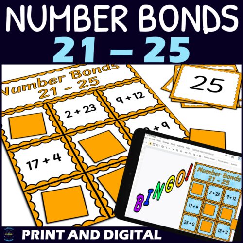 Number Bonds Activity | Bingo Game | Numbers 21-25 | Made By Teachers