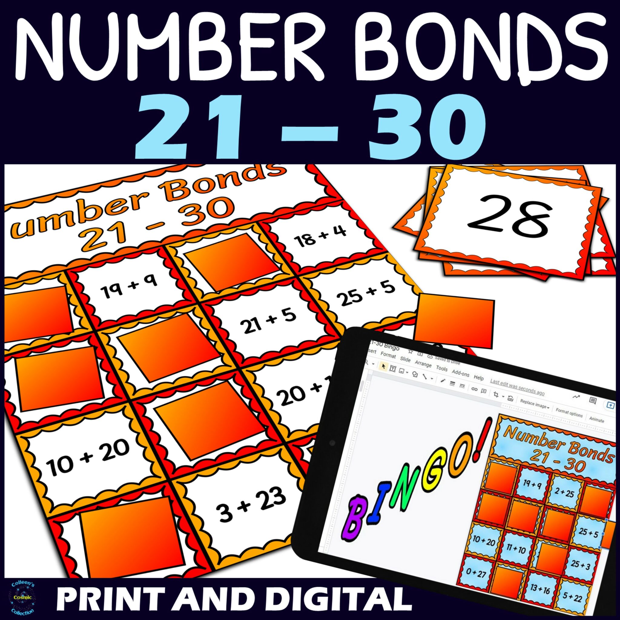 Number Bonds Activity | Bingo Game | Numbers 21-30 | Made By Teachers