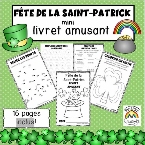 Mini livret amusant de la Fête de la Saint-Patrick FRENCH | Made By ...