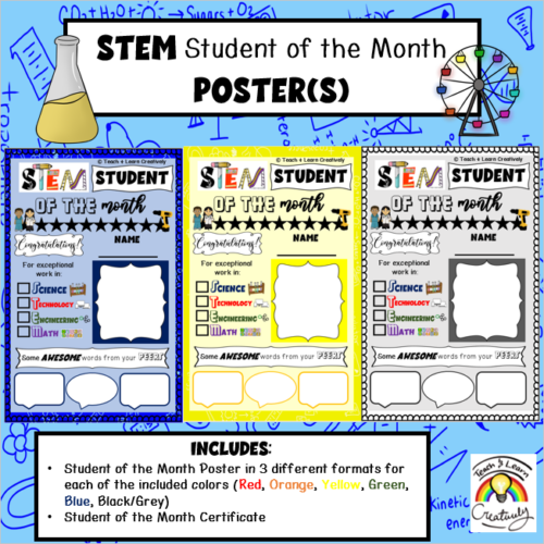 STEM Student of the Month Posters and Certificates Awards | Made By ...