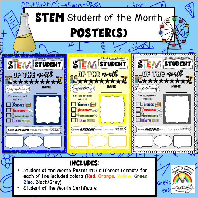 STEM Student of the Month Posters and Certificates Awards | Made By ...