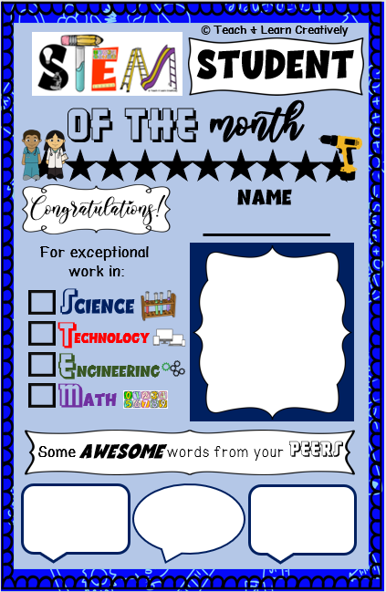 STEM Student of the Month Posters and Certificates Awards | Made By ...