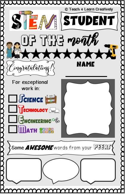 STEM Student of the Month Posters and Certificates Awards | Made By ...