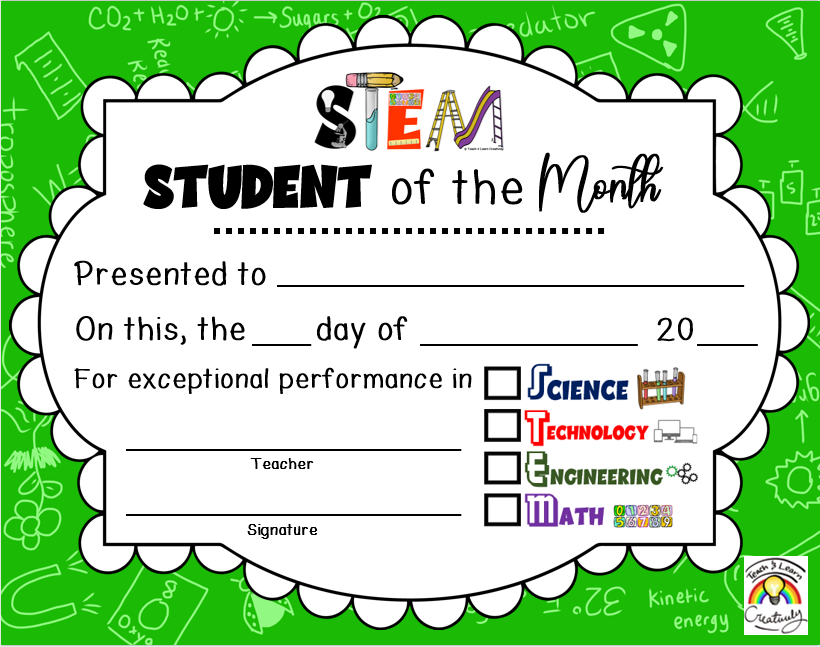STEM Student of the Month Posters and Certificates Awards | Made By ...