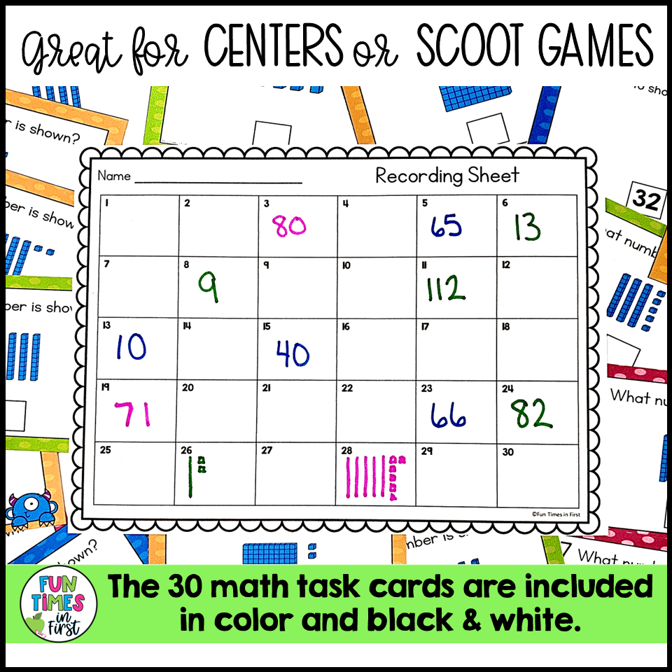 Place Value to 120 Math Task Cards plus Google Slides | Made By Teachers