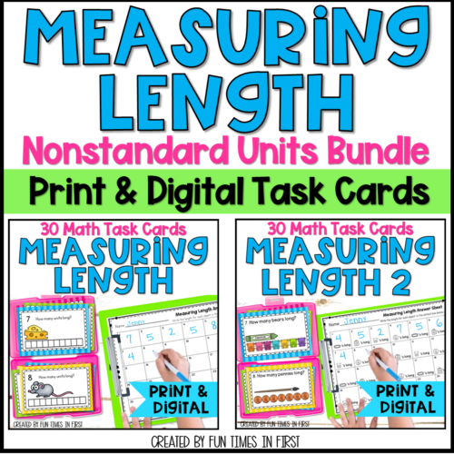 Measuring Length Nonstandard Units Bundle | Print and Digital Math Task ...
