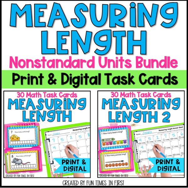 Measuring Length Nonstandard Units Bundle | Print and Digital Math Task ...