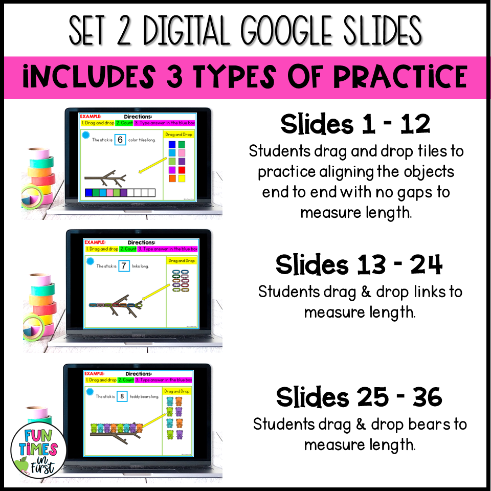 Measuring Length Nonstandard Units Bundle | Print and Digital Math Task ...