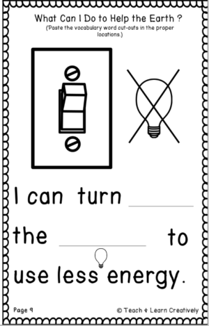 Earth Day Activity Mini Booklet Cut and Paste Coloring and More | Made ...