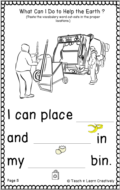 Earth Day Activity Mini Booklet Cut and Paste Coloring and More | Made ...