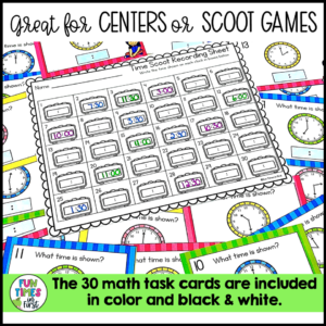 First Grade Math Review Task Cards Bundle Math Scoot Games Print ...