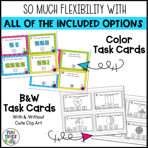 First Grade Math Review Task Cards Bundle Math Scoot Games Print ...