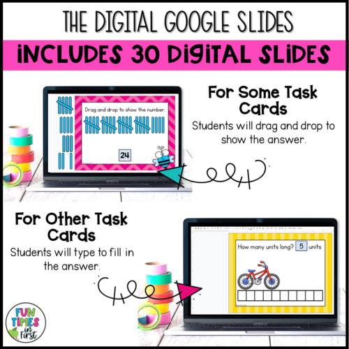 First Grade Math Review Task Cards Bundle Math Scoot Games Print ...