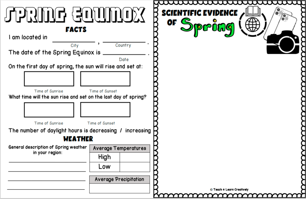 Earth's Seasons (Spring Summer Fall Winter) Science Lesson and ...