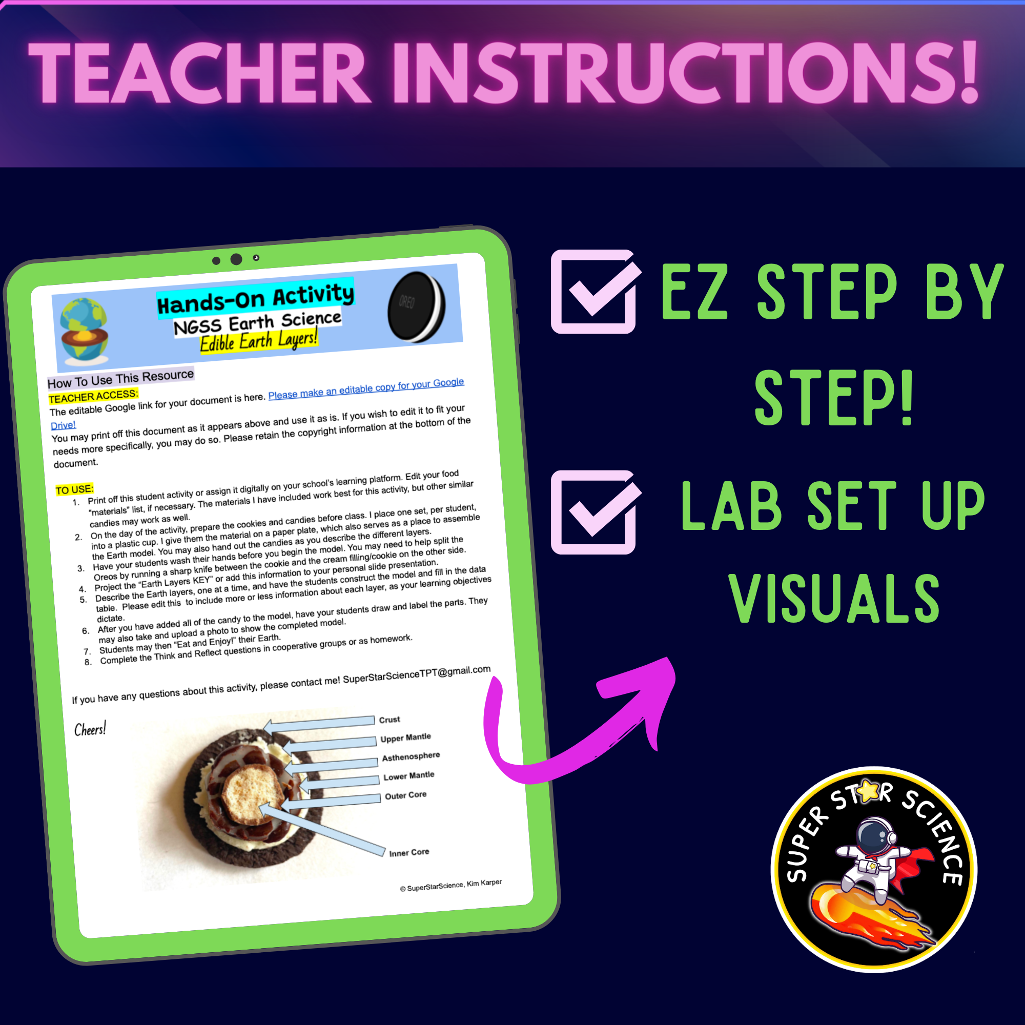 Oreo Earth Layers Lab EDIBLE Middle School Earth Science Model STEM ...