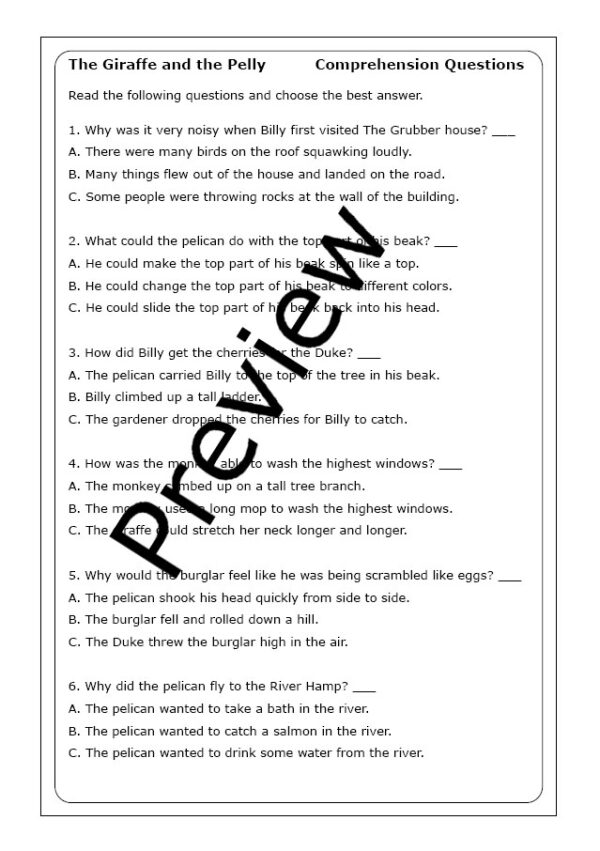 Roald Dahl "The Giraffe and the Pelly and Me" worksheets | Made By Teachers