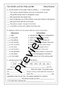 Roald Dahl "The Giraffe and the Pelly and Me" worksheets | Made By Teachers