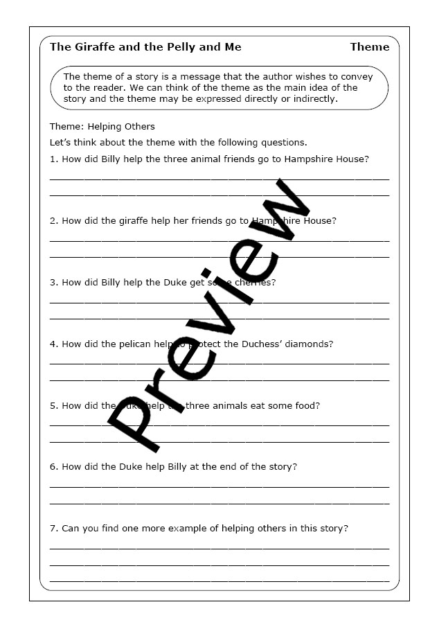 Roald Dahl "The Giraffe and the Pelly and Me" worksheets | Made By Teachers