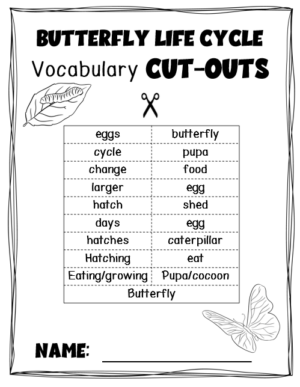 Butterfly Life Cycle Mini-Booklet Mini-Lesson Cut and Paste Activity ...