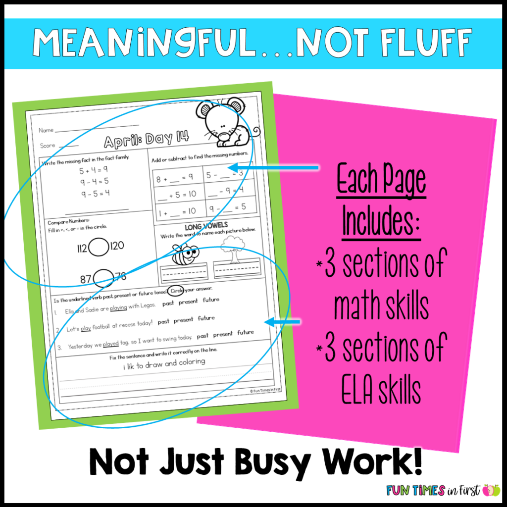 April Morning Work First Grade | Print and Digital for use in Google ...