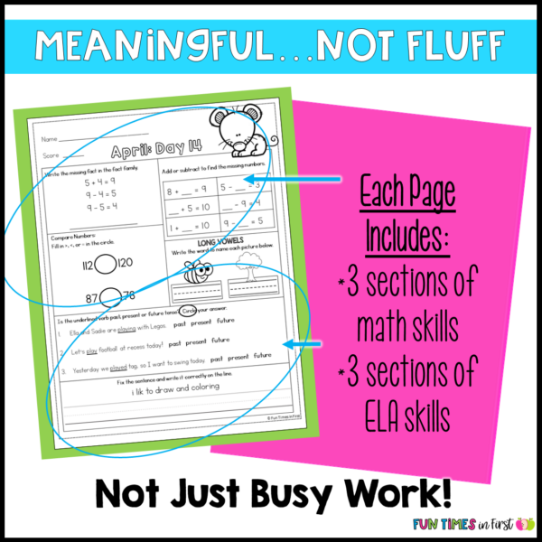 April Morning Work First Grade | Print and Digital for use in Google ...