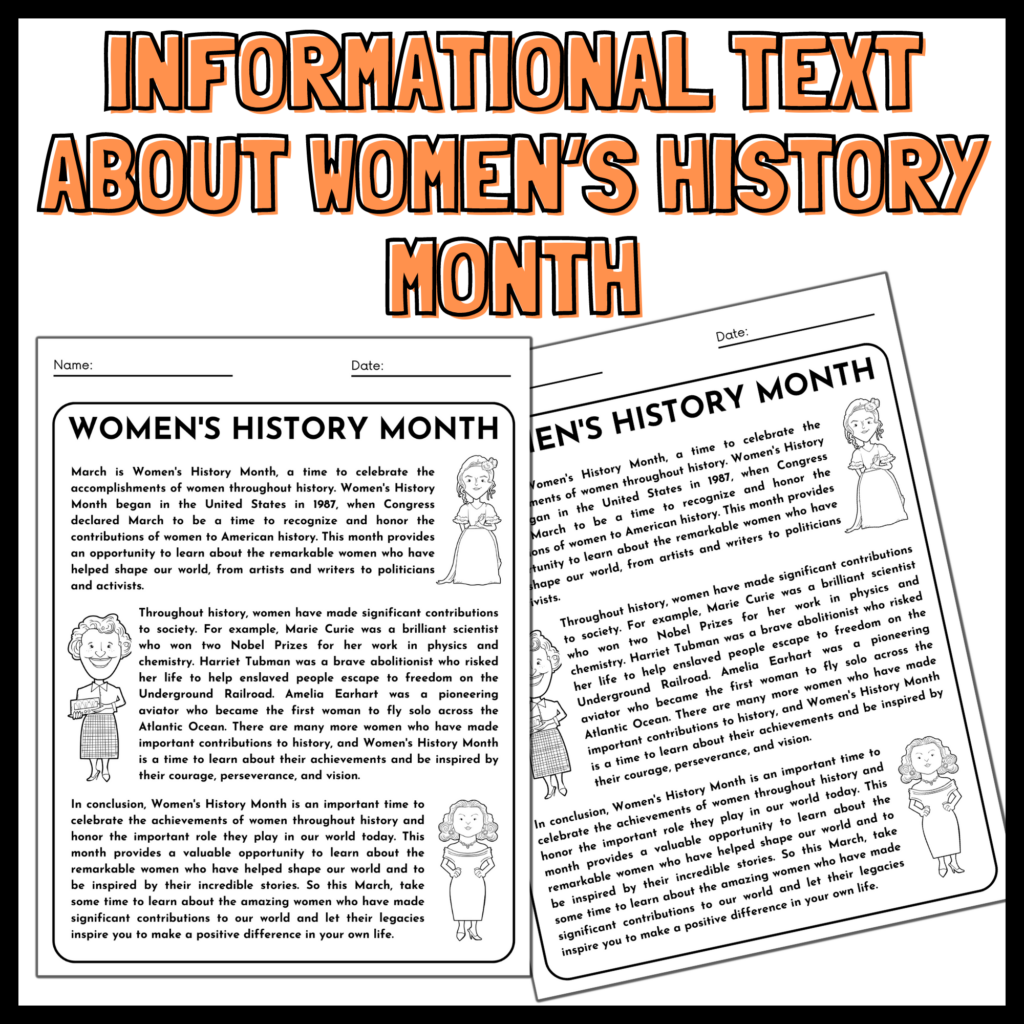 Women’s history Month Reading Comprehension | Article And Questions ...