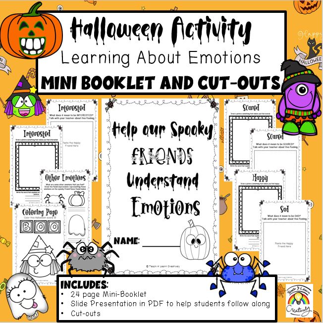 Halloween Activity Emotions Cut and Paste Mini Booklet | Made By Teachers