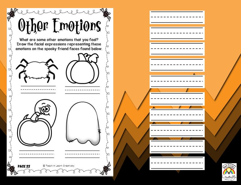 Halloween Activity Emotions Cut and Paste Mini Booklet | Made By Teachers