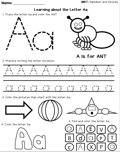 Letter and Sound Practice A-Z Alphabet (Differentiated Worksheets ...