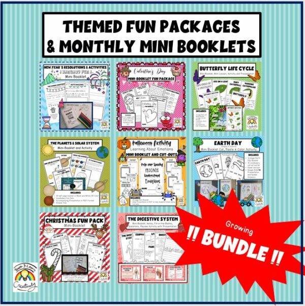 Mini Booklet Fun Packages Monthly Themed Activities | Made By Teachers