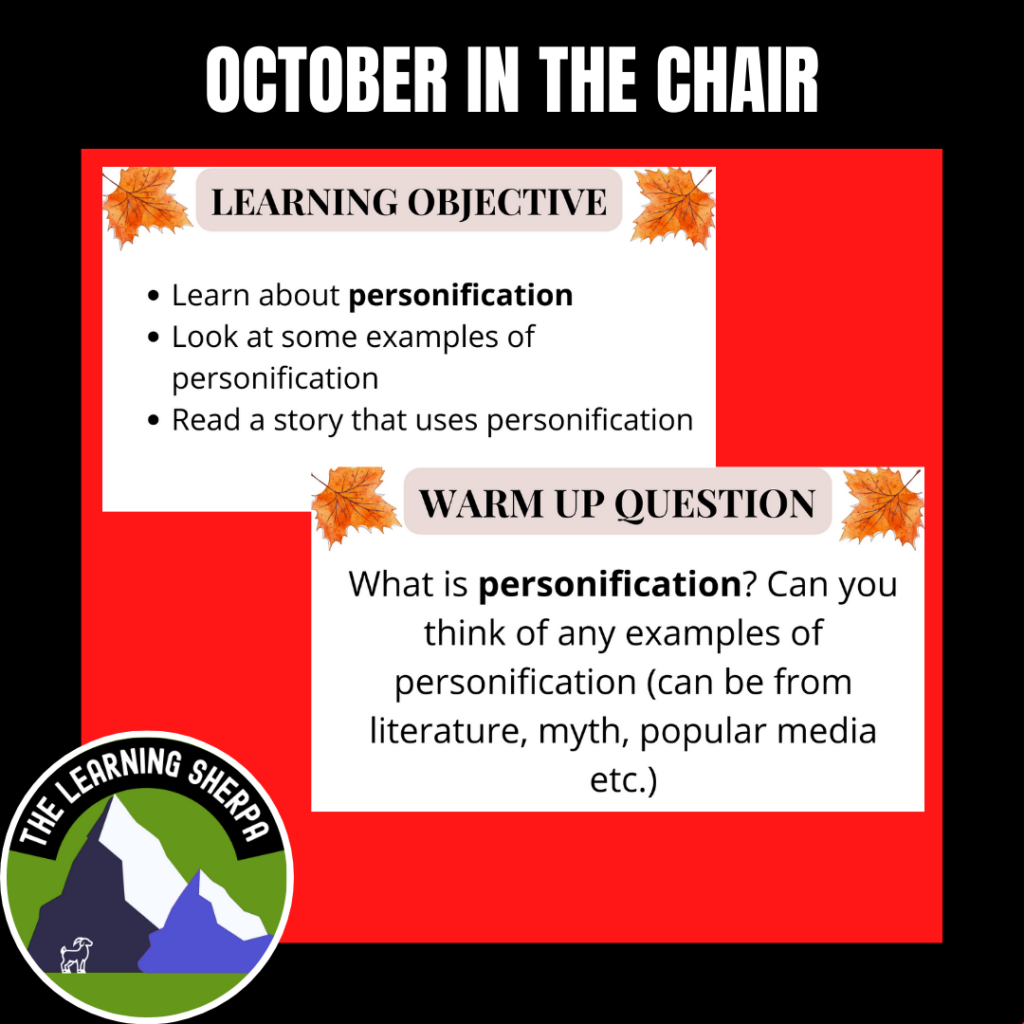 October in the Chair Neil Gaiman | High School ELA Short Story Lesson ...