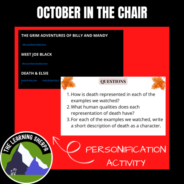 October in the Chair Neil Gaiman | High School ELA Short Story Lesson ...