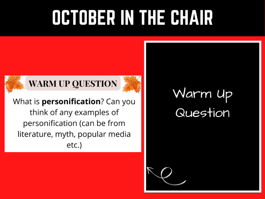 October in the Chair Neil Gaiman | High School ELA Short Story Lesson ...