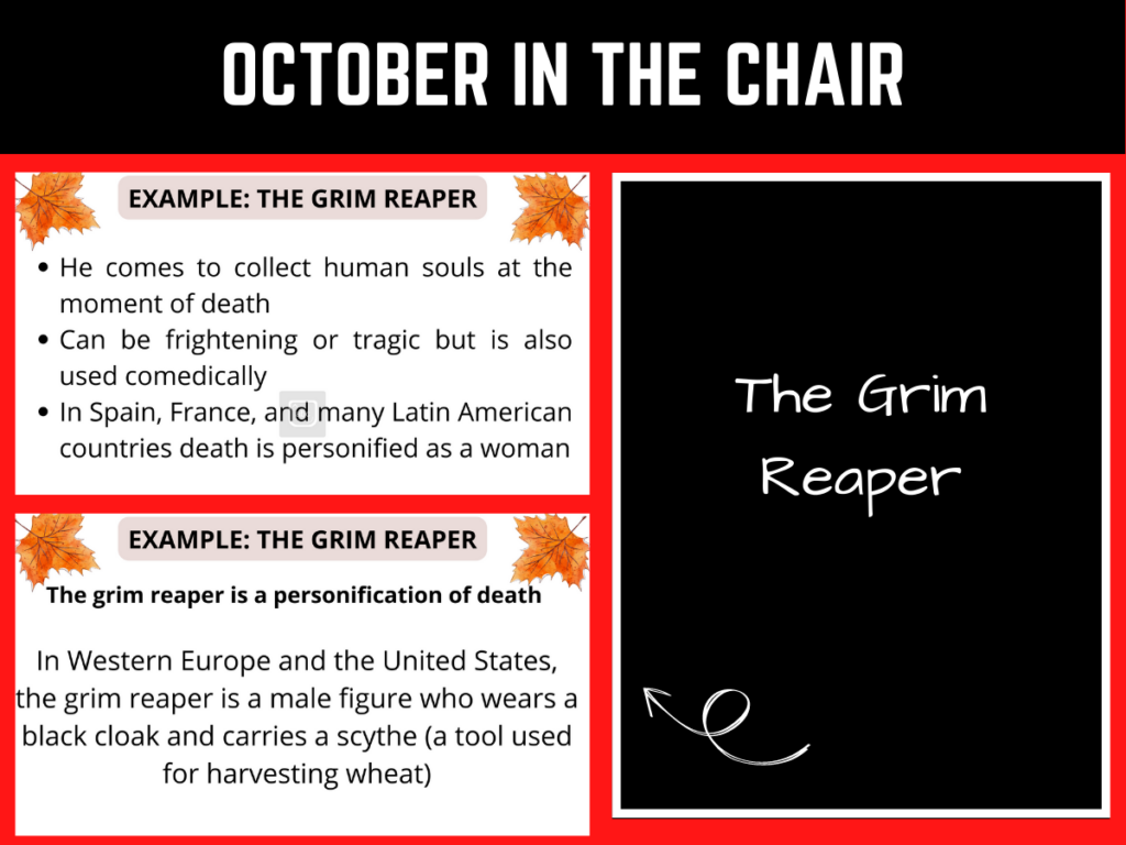 October in the Chair Neil Gaiman | High School ELA Short Story Lesson ...