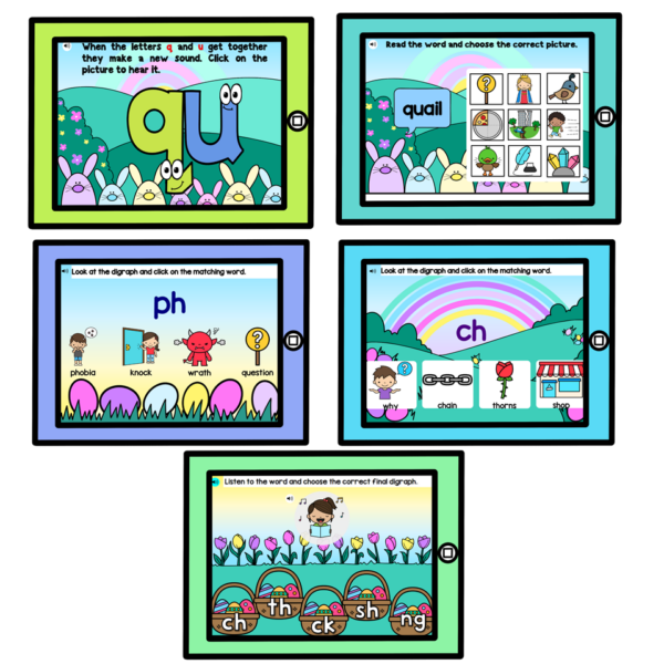 Easter Digraphs BOOM CARDS Bundle | Made By Teachers