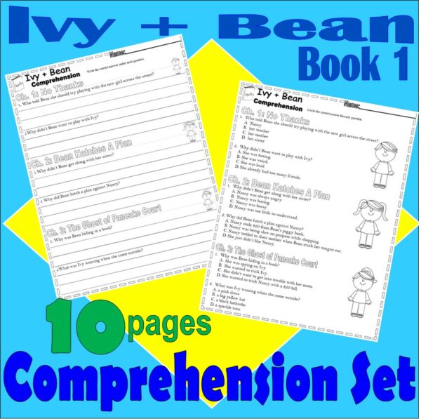 Ivy + Bean Reading Comprehension Questions Test Quiz SET | Made By Teachers