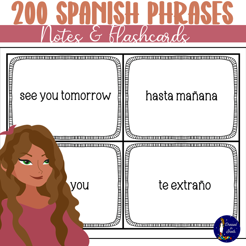 200 Conversational Spanish Phrases Flashcards | Made By Teachers