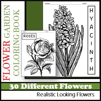 FLOWER Garden Coloring Book, Learn to Identify 30 Flowers | Made By ...