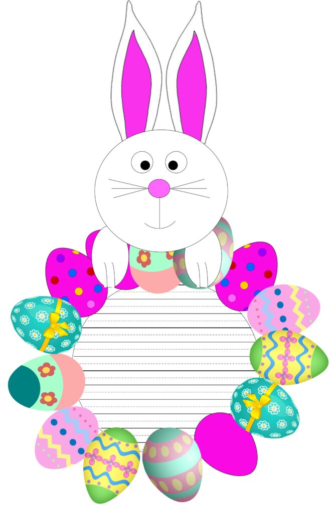 Easter Egg Shape Book Primary Handwriting Lines | Made By Teachers