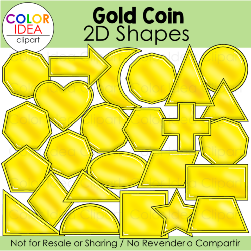 Gold Coin 2D Shape | Made By Teachers
