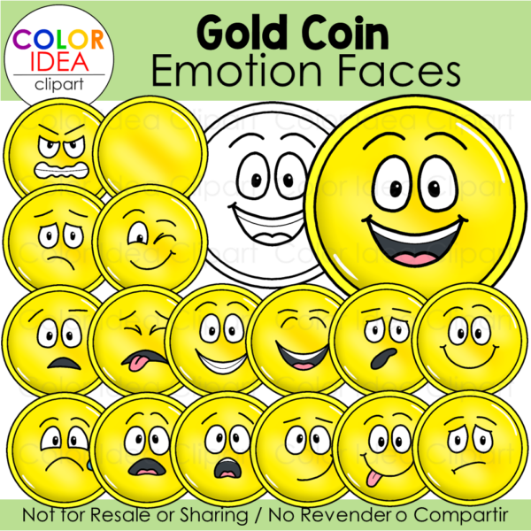 Gold Coin Emotion Faces | Made By Teachers