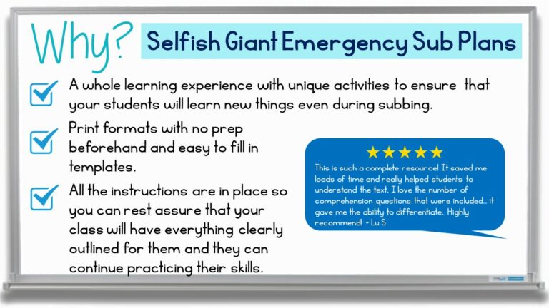 Emergency Sub Plans Worksheets - Oscar Wilde Short Story Reading ...