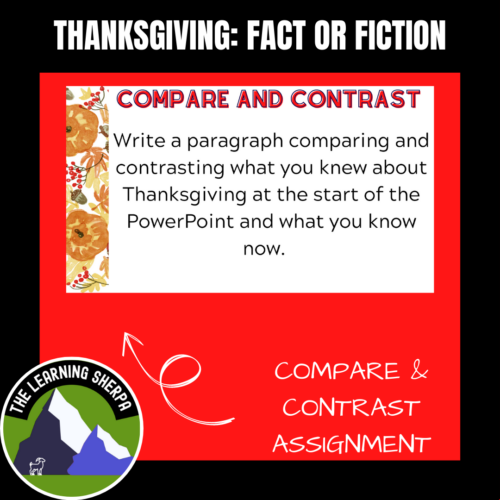 The First Thanksgiving Fact or Fiction | High School Holiday Lesson | 9 ...